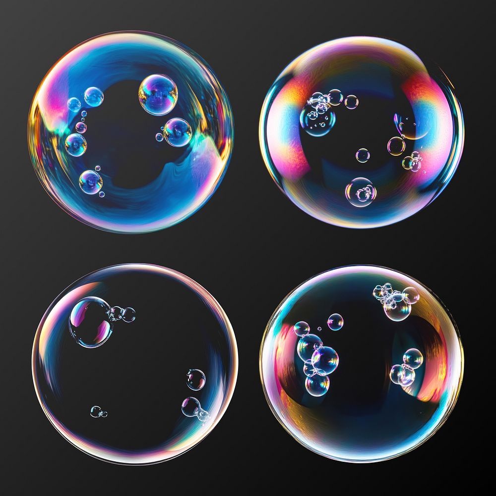 Soap bubble design element set | Free Photo - rawpixel
