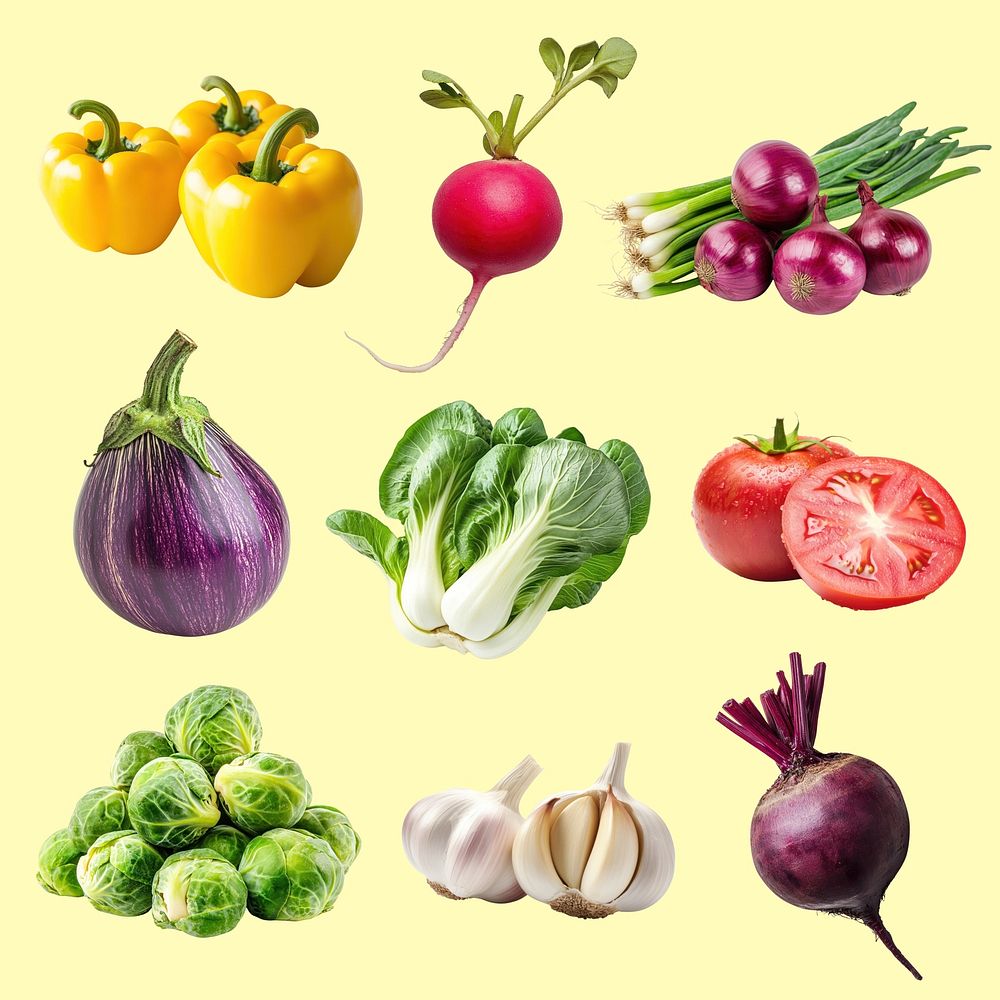 Vegetable food design element set | Free Photo - rawpixel