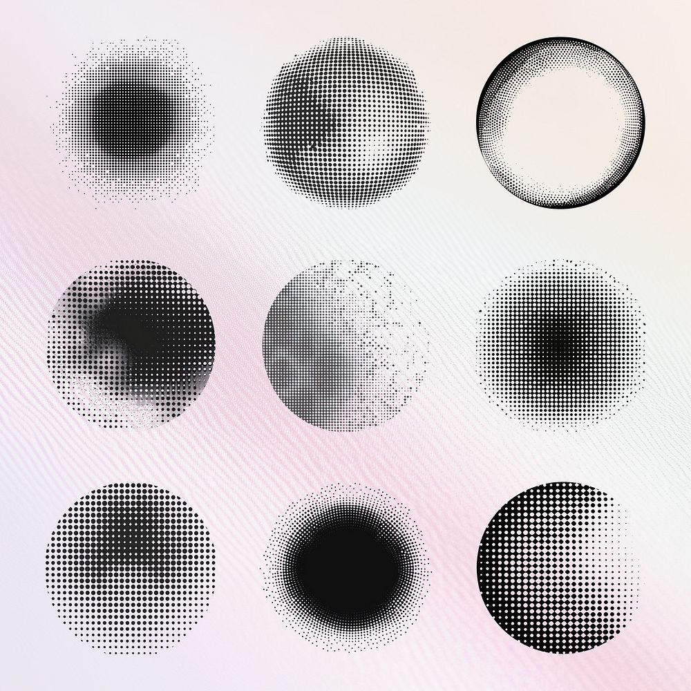 Abstract halftone design element set | Free Photo - rawpixel