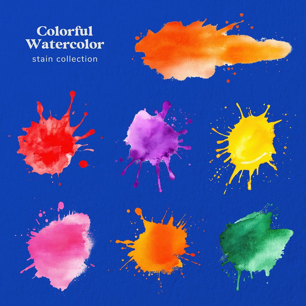 Watercolor splash design element set | Premium PSD - rawpixel