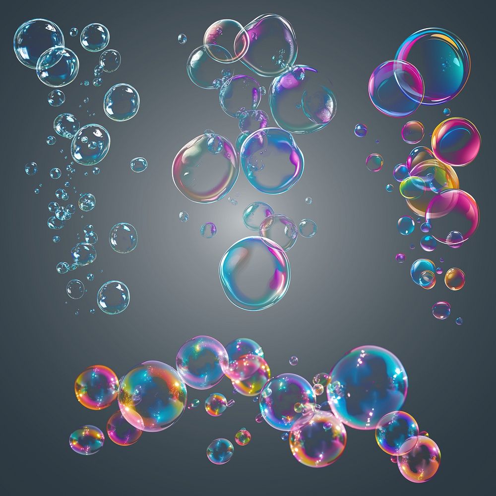 Soap bubble design element set | Premium PSD - rawpixel