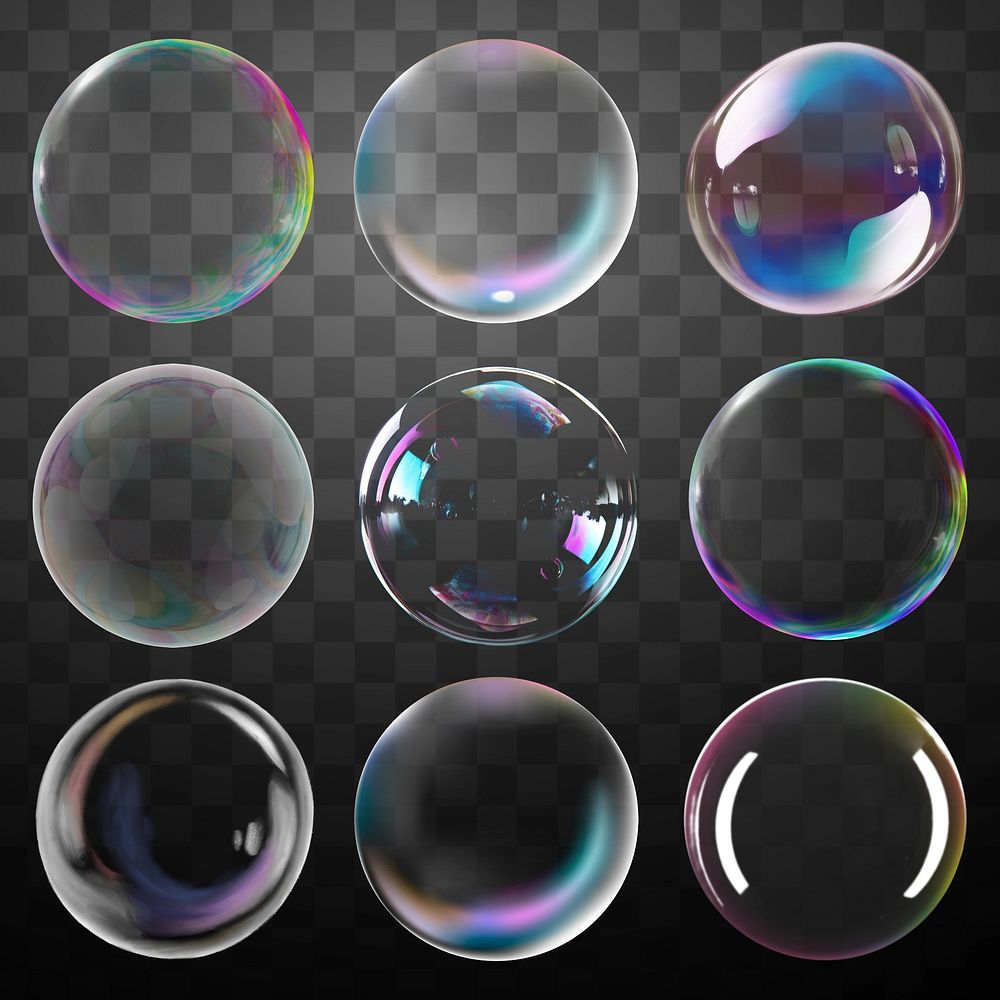 Soap bubble design element set | Premium PSD - rawpixel