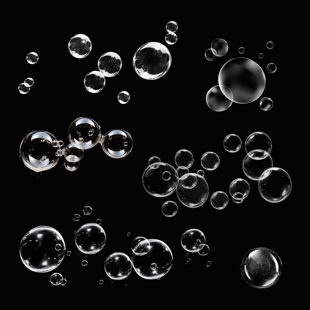 Soap bubble design element set | Premium PSD - rawpixel