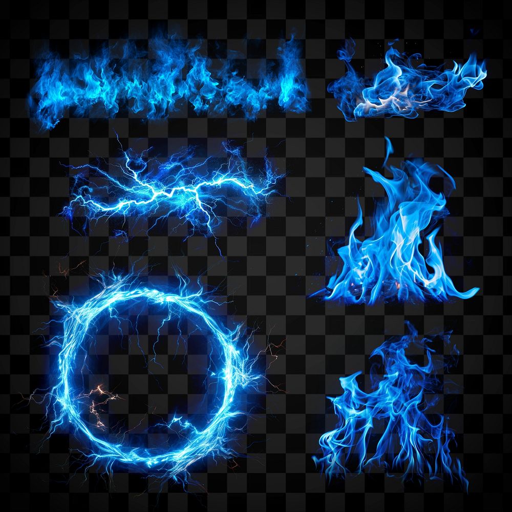 Blue flame design element set | Free Photo - rawpixel
