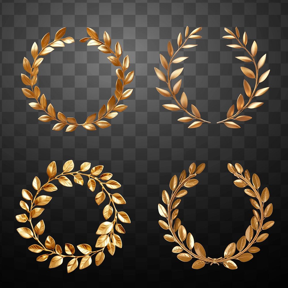 3D Gold Wreath design element | Premium PSD - rawpixel
