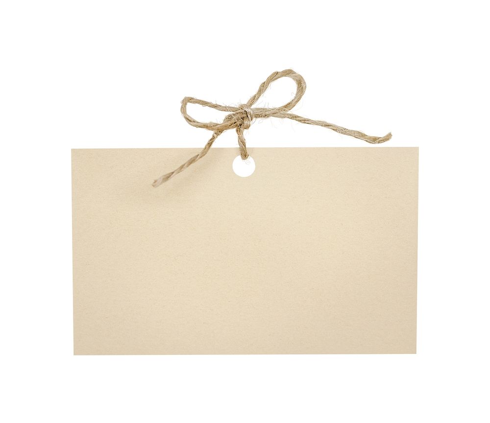 Blank beige tag twine bow. | Premium Photo - rawpixel