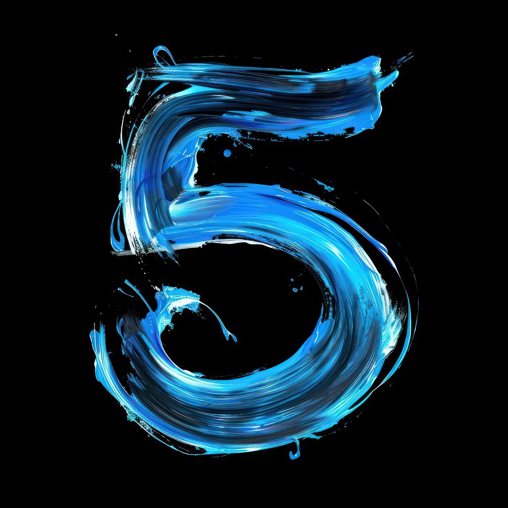 Number 5 blue art illustration. | Free Photo Illustration - rawpixel