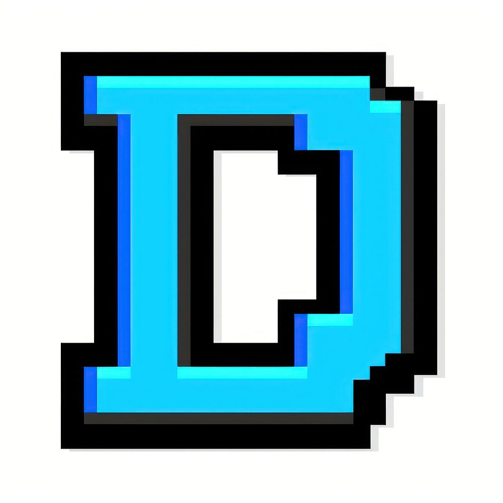 8-bit letter D blue pixelated | Free Photo - rawpixel
