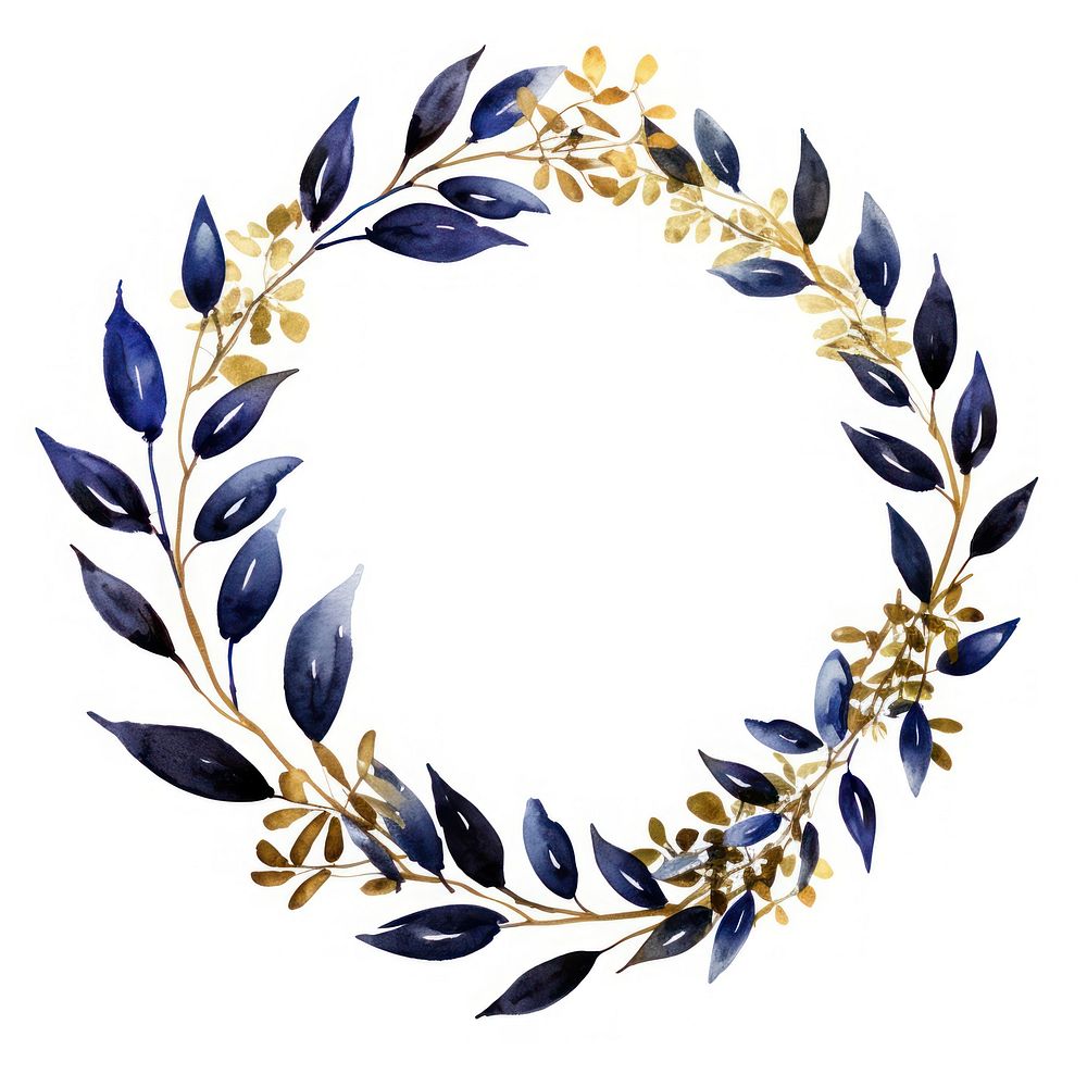 Indigo flower wreath illustration watercolor | Free Photo Illustration ...