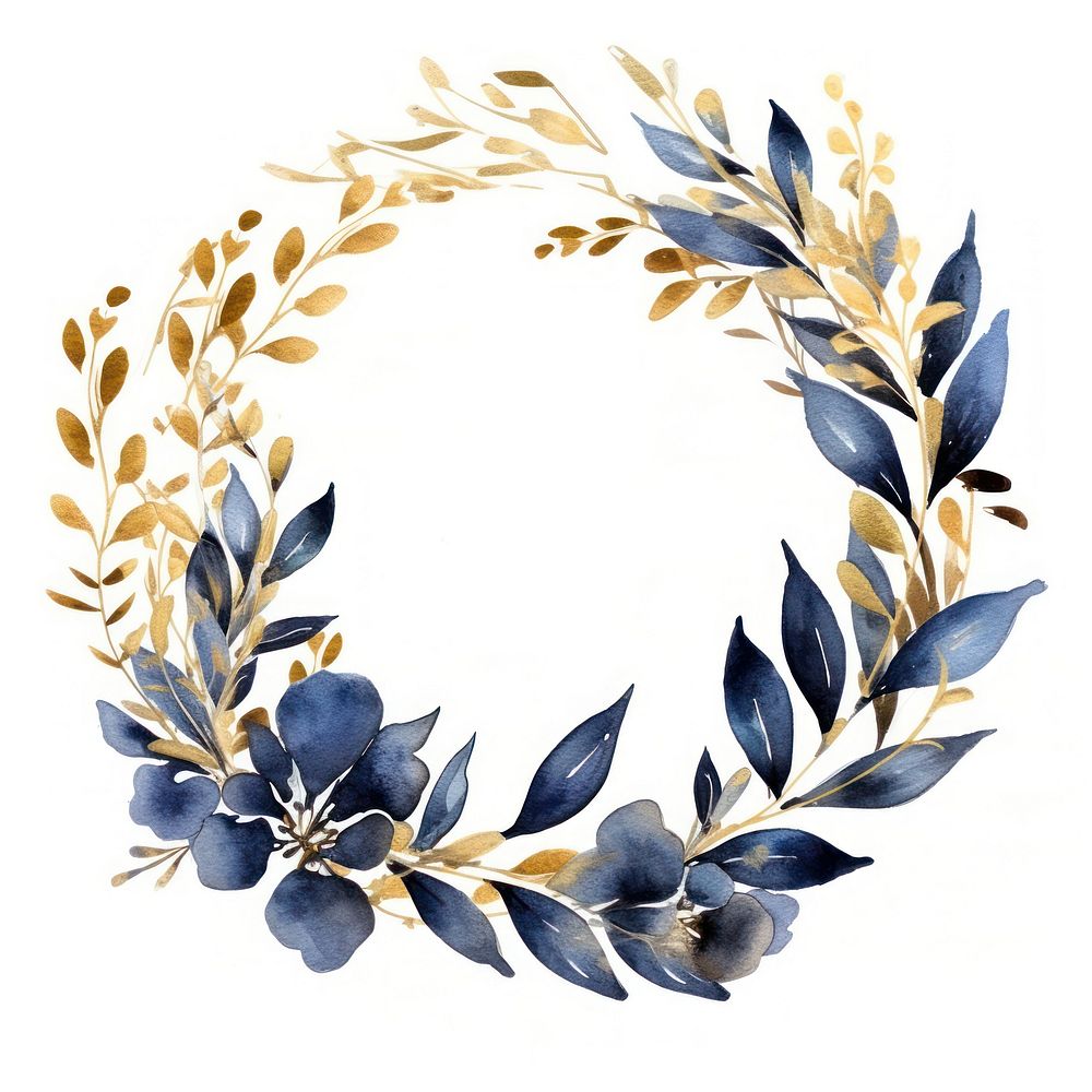 Indigo flower wreath watercolor flowers | Free Photo Illustration ...