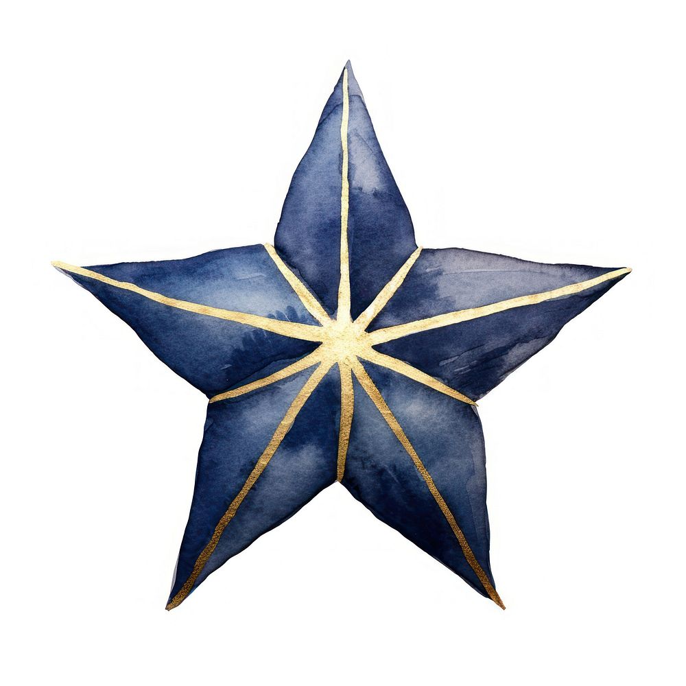 Indigo star illustration watercolor gold. | Free Photo Illustration ...