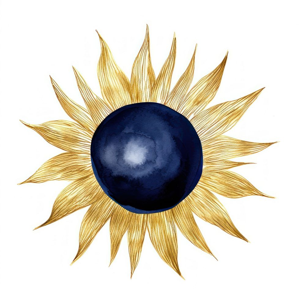 Indigo sun illustration watercolor sunflower. | Free Photo Illustration ...