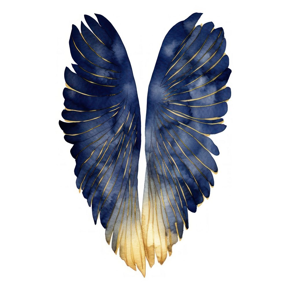 Indigo wing illustration watercolor wings. | Free Photo Illustration ...