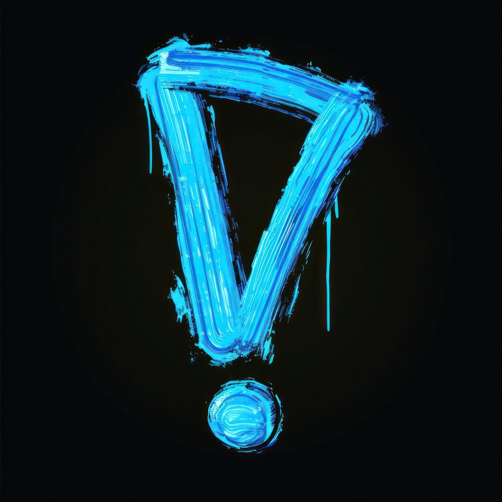 Exclamation mark neon symbol blue. | Free Photo Illustration - rawpixel