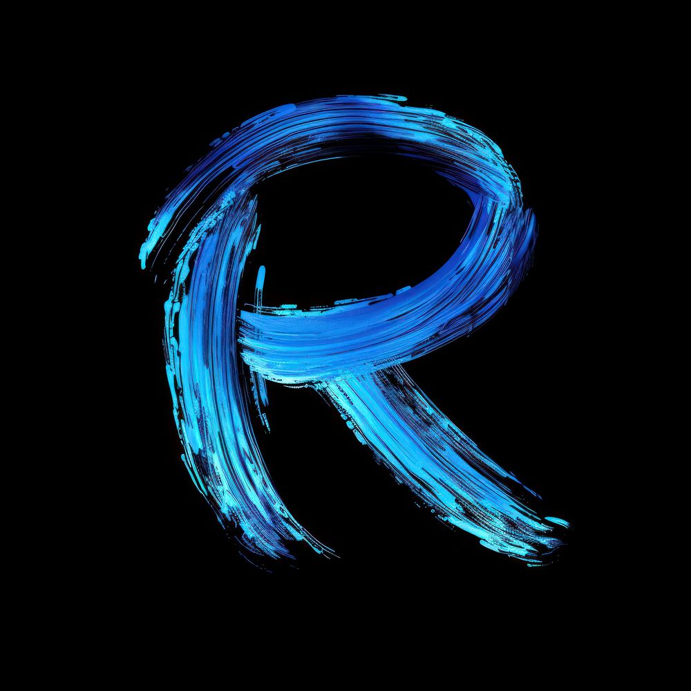 Letter r blue illustration brushstroke. | Free Photo Illustration ...