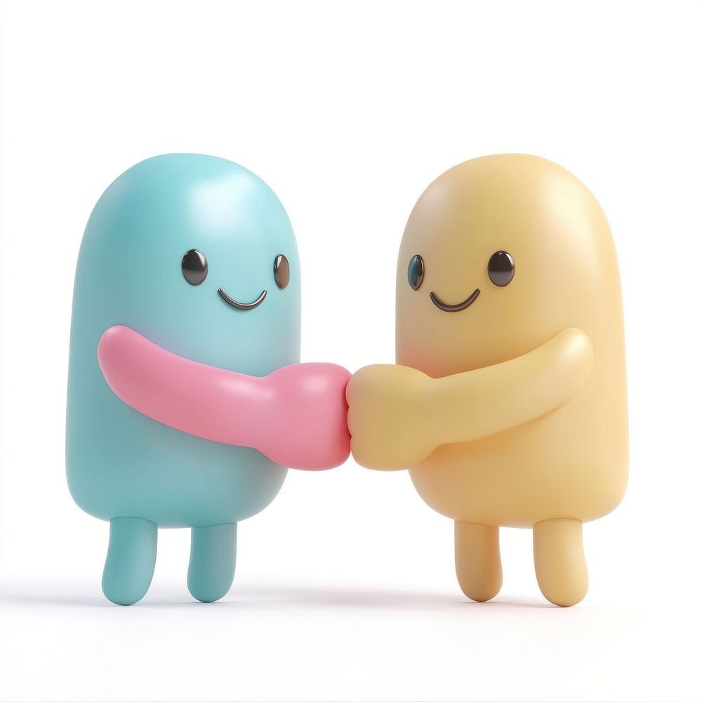 Cute hands shake cartoon illustration | Free Photo Illustration - rawpixel