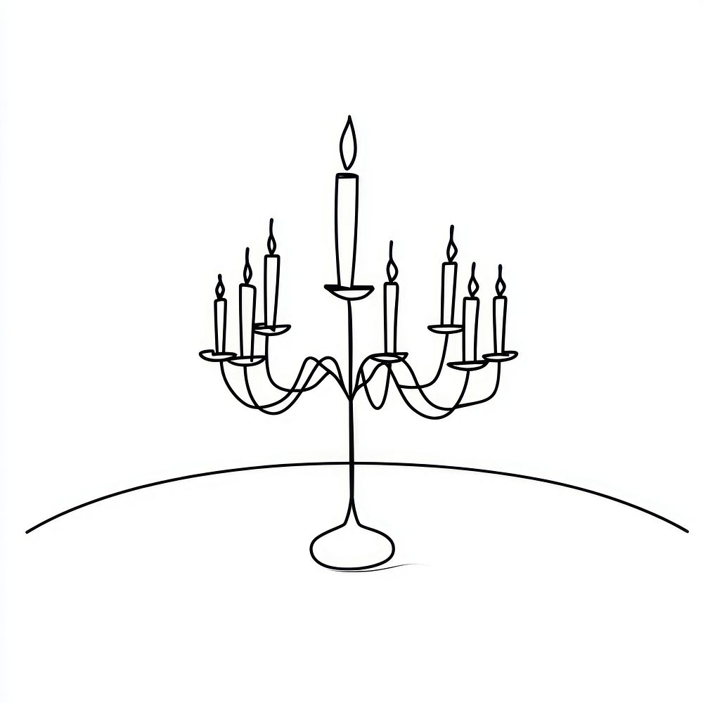 Chandelier candle holder drawing white | Free Photo Illustration - rawpixel