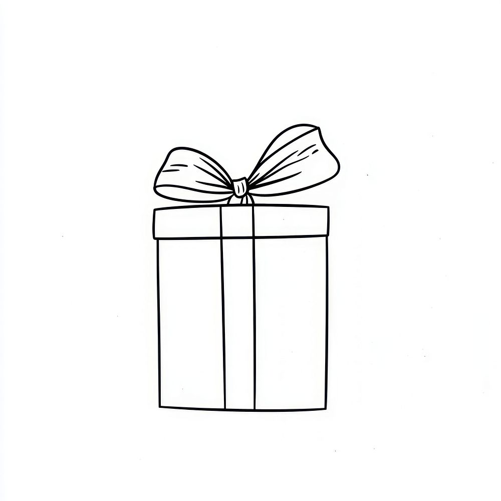 Gift box art drawing simple. | Free Photo Illustration - rawpixel