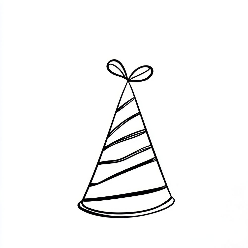 Party hat drawing simple white. | Free Photo Illustration - rawpixel