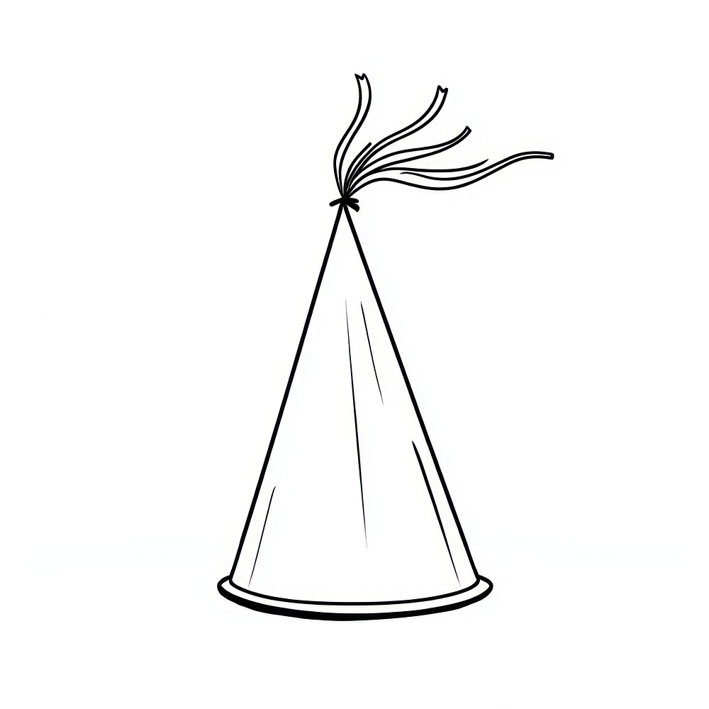 Party hat drawing line illustration. | Free Photo Illustration - rawpixel