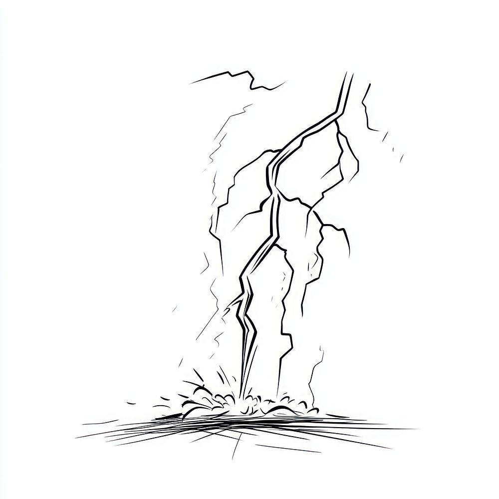 Thunder lightning drawing sketch. | Free Photo Illustration - rawpixel