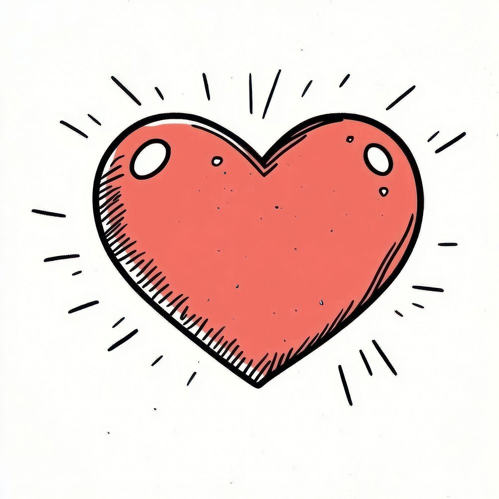 Vector heart drawing style cute. | Free Photo Illustration - rawpixel