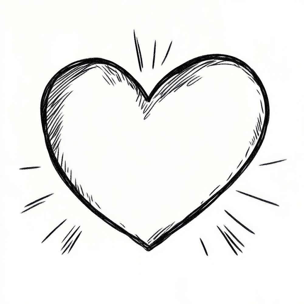 Vector heart drawing sketch simple. | Free Photo Illustration - rawpixel