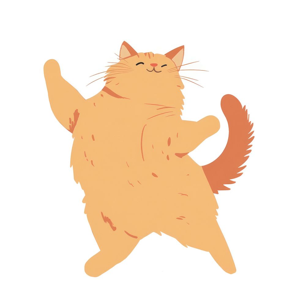 Orance cat dance illustration whiskers | Free Photo Illustration - rawpixel