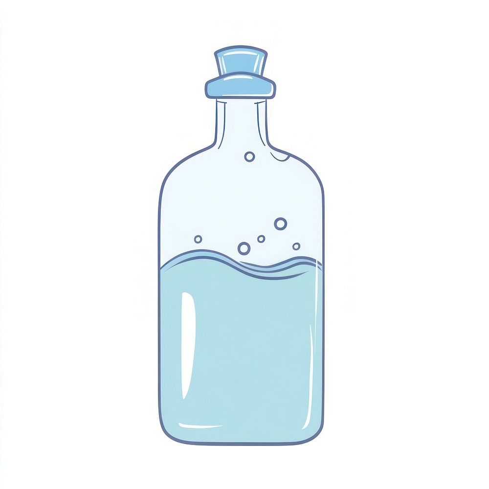 Bottle water illustration transparent minimalist. | Free Photo ...