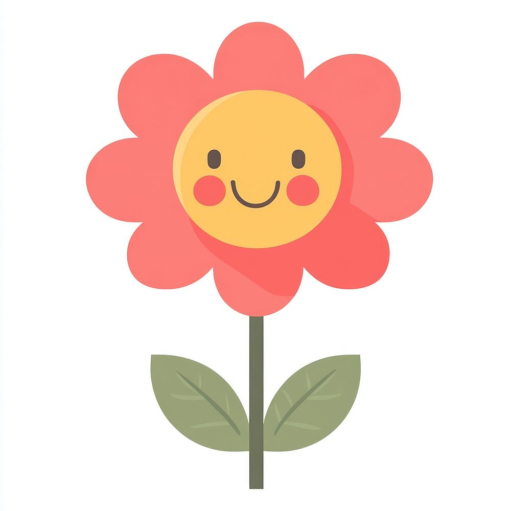 Cute smiling pink flower illustration | Free Photo Illustration - rawpixel