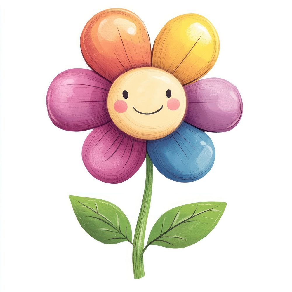 Cute smiling rainbow flower illustration | Free Photo Illustration ...