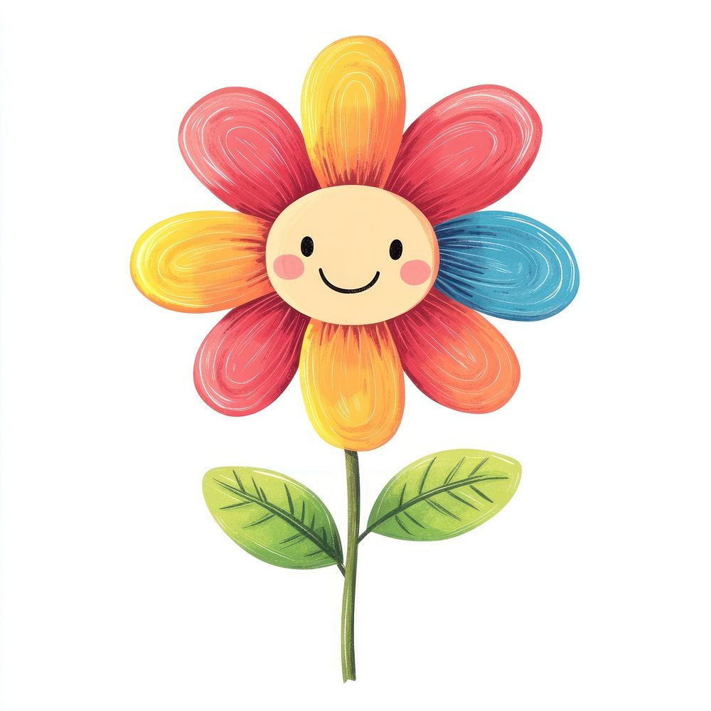 Cute smiling rainbow flower illustration | Free Photo Illustration ...