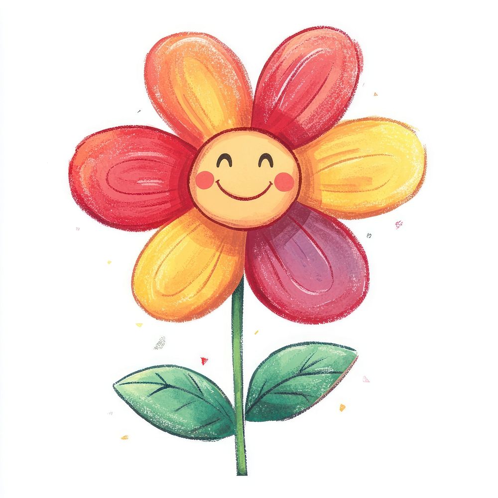 Cute smiling rainbow flower illustration | Free Photo Illustration ...