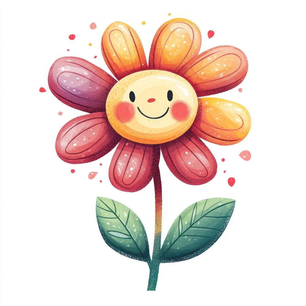 Cute smiling rainbow flower illustration | Free Photo Illustration ...
