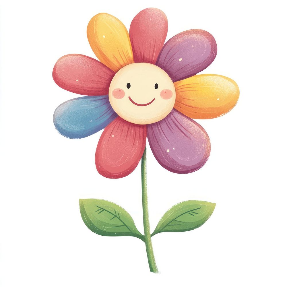 Cute smiling rainbow flower illustration | Free Photo Illustration ...