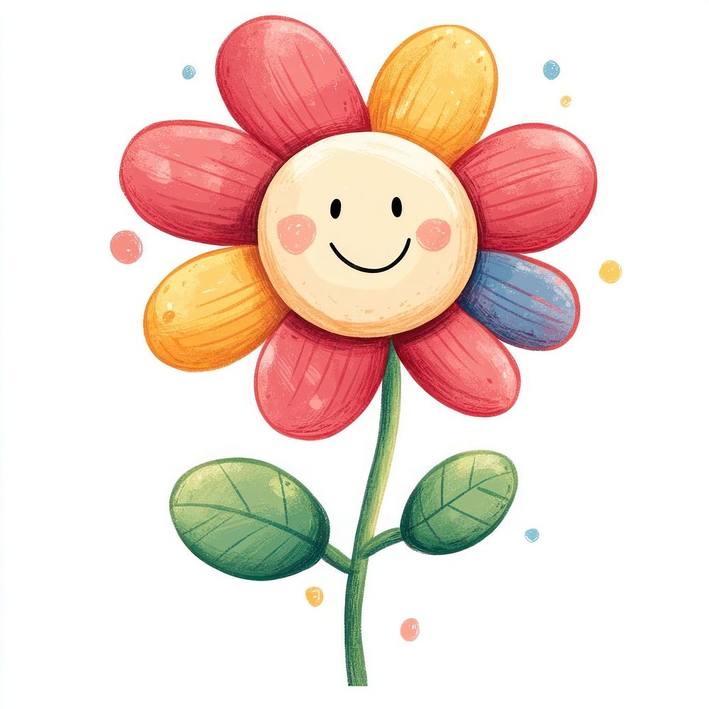 Cute smiling rainbow flower illustration | Free Photo Illustration ...