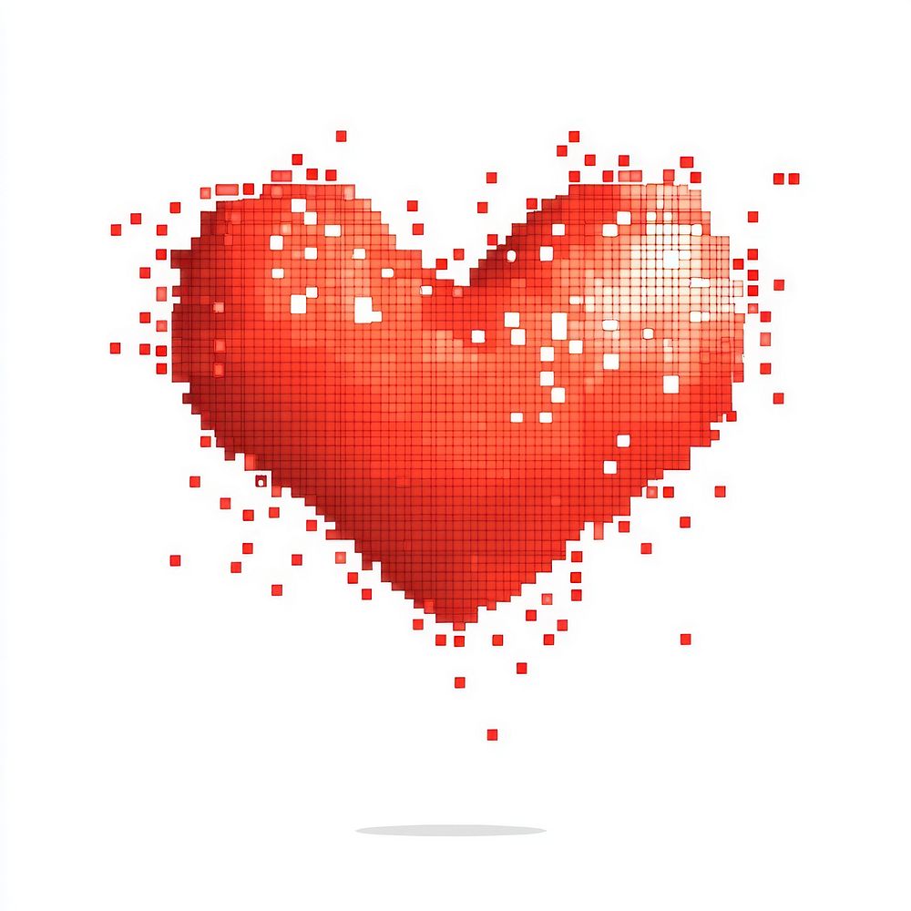 Six pixel red heart icon | Free Photo Illustration - rawpixel