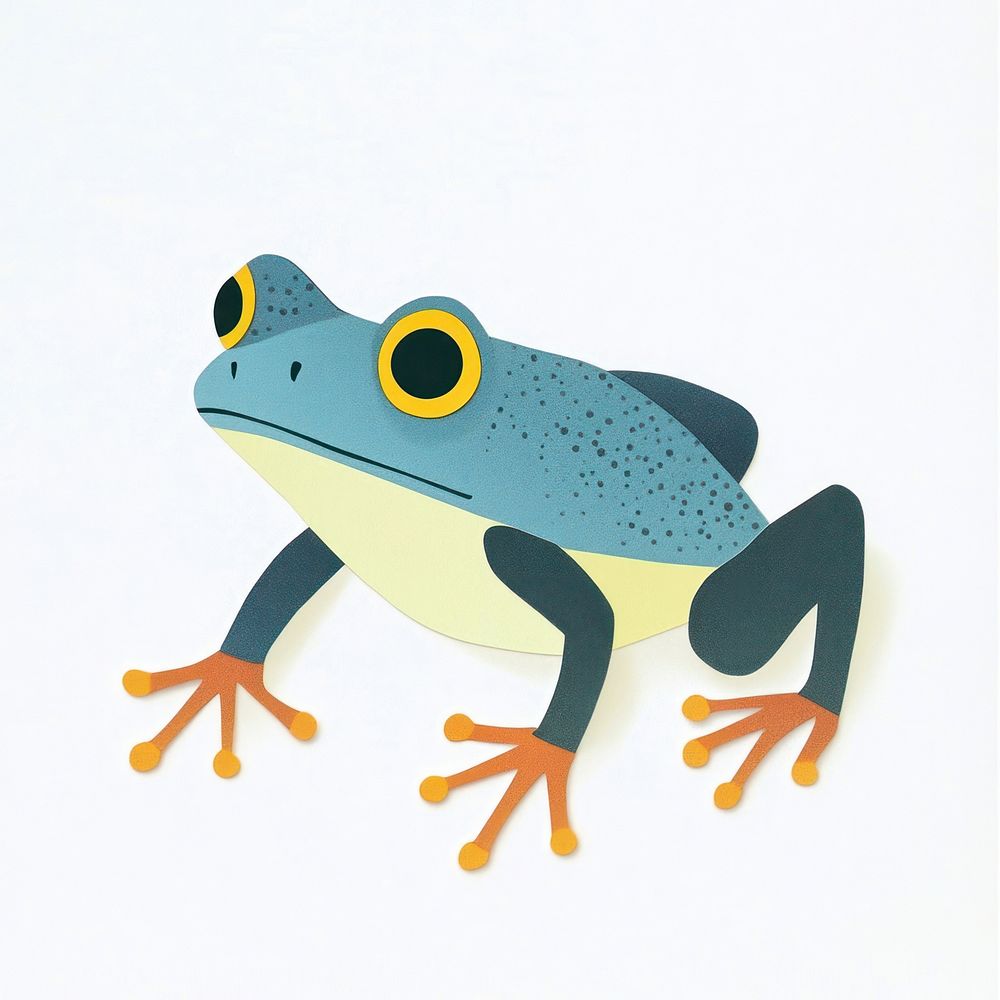 Papercut cute frog amphibian wildlife | Free Photo Illustration - rawpixel