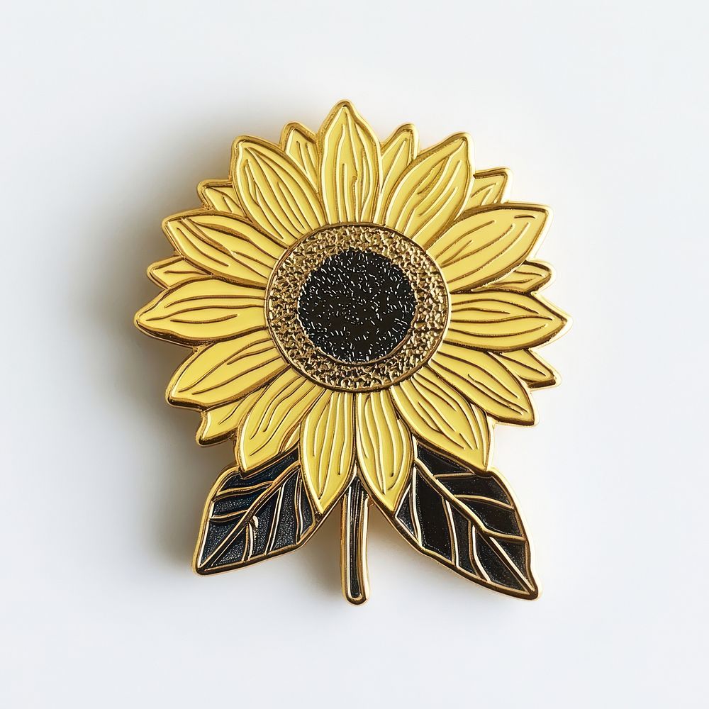 Sunflower pin badge accessories accessory | Free Photo - rawpixel