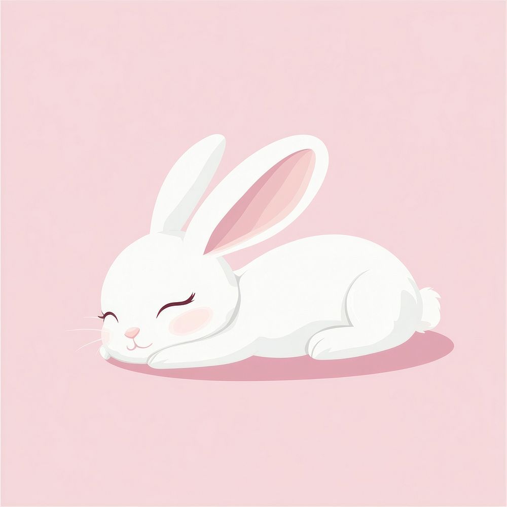 White Bunny sleeping bunny illustration | Free Photo Illustration ...