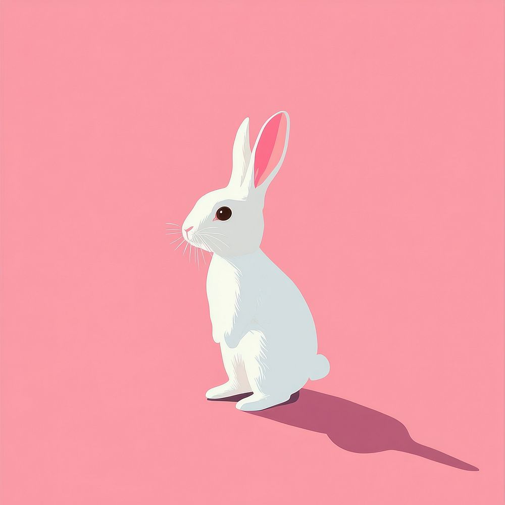 White Bunny standing bunny illustration | Free Photo Illustration ...