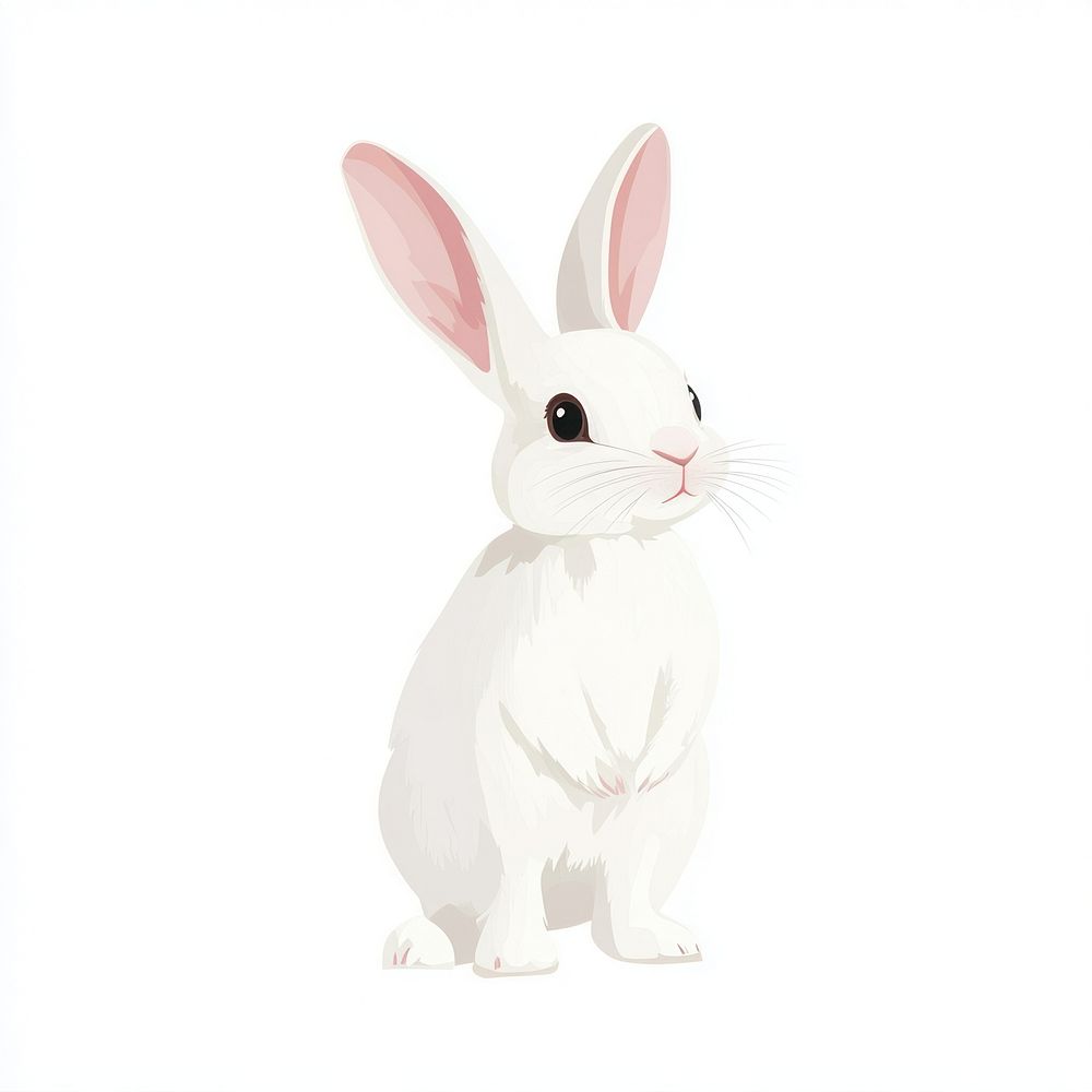 White Bunny standing bunny illustration | Free Photo Illustration ...