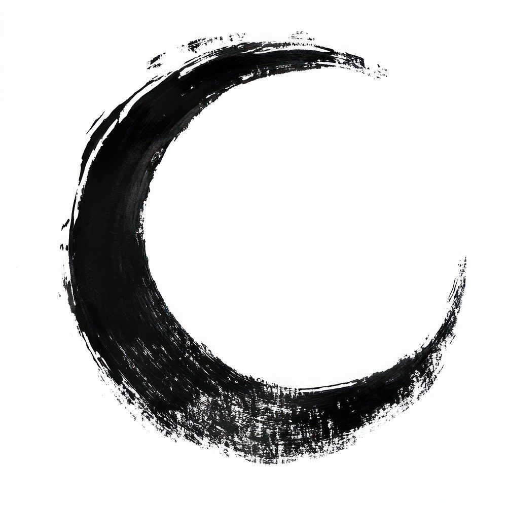 Crescent black ink brushstroke. | Free Photo Illustration - rawpixel