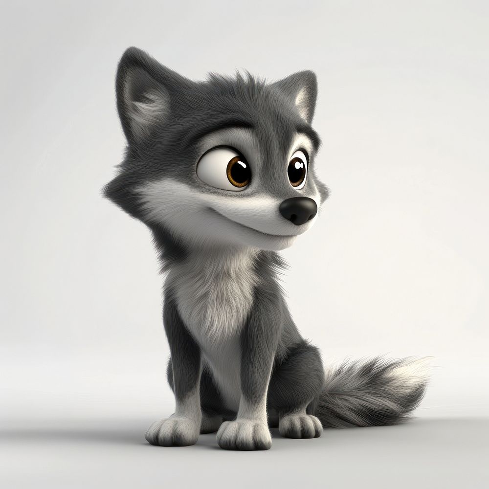 Wolf cartoon animal cute. | Free Photo Illustration - rawpixel