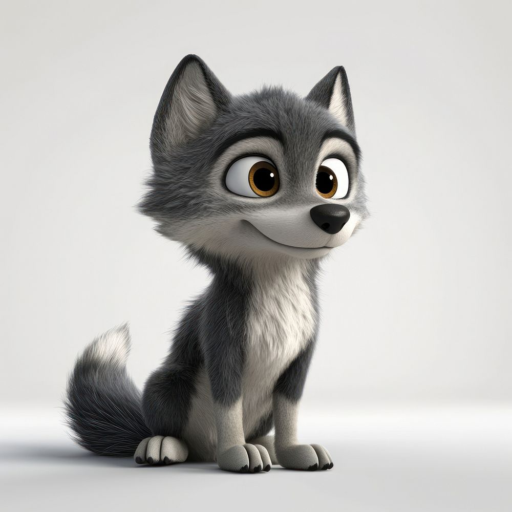 Wolf cartoon animal cute. | Free Photo Illustration - rawpixel
