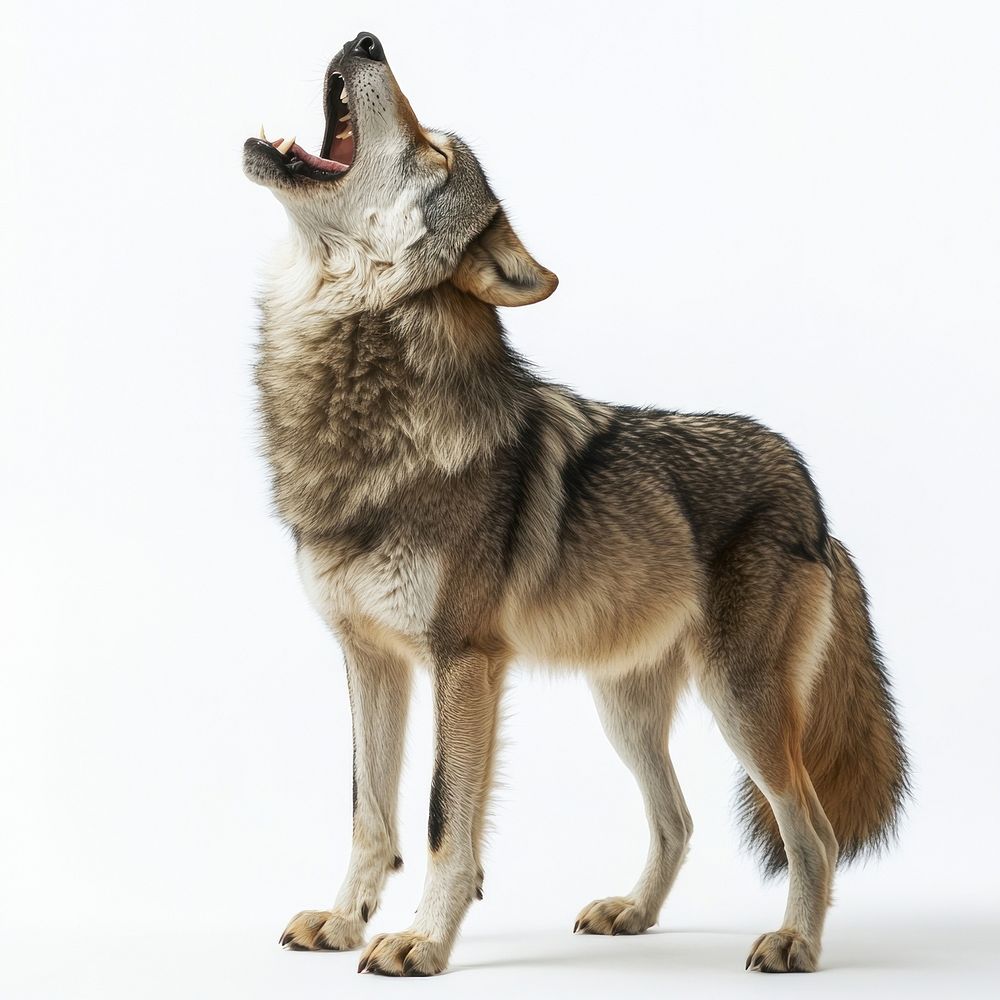 Wolf is standing and howling | Free Photo - rawpixel