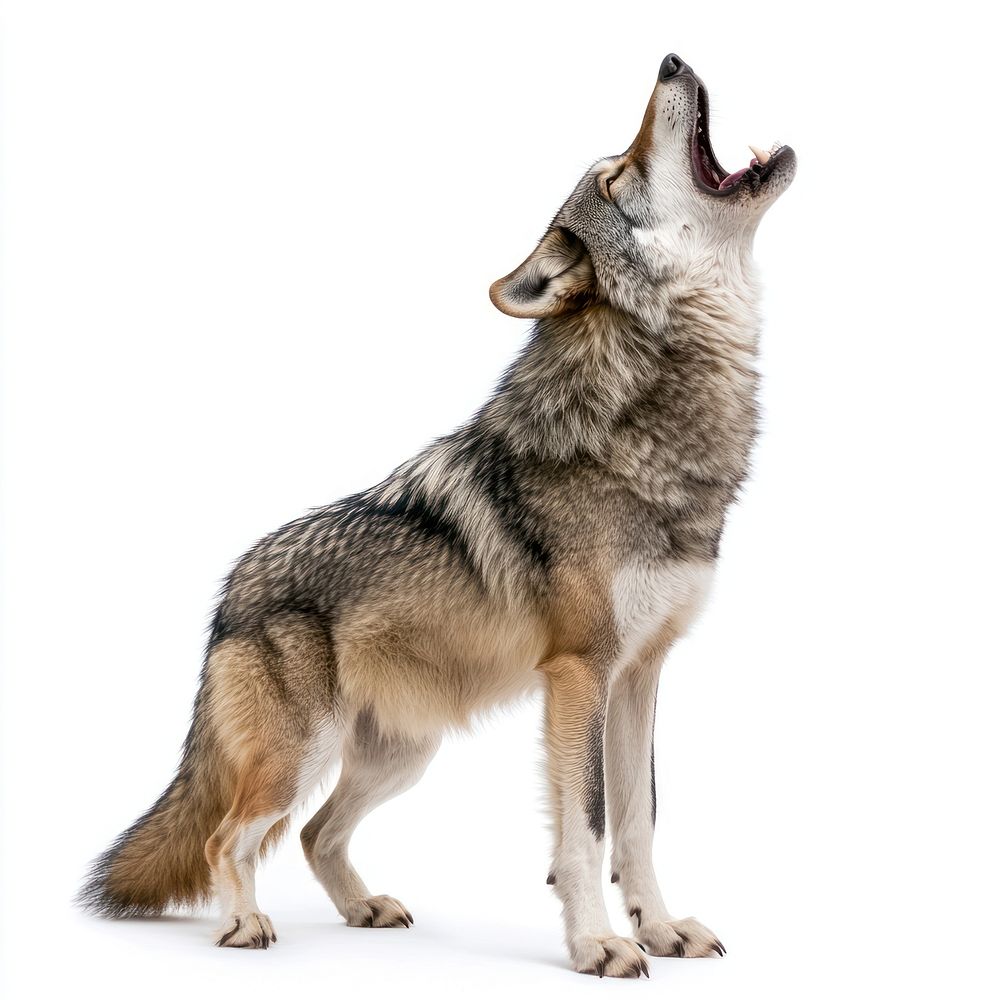 Wolf is standing and howling | Free Photo - rawpixel