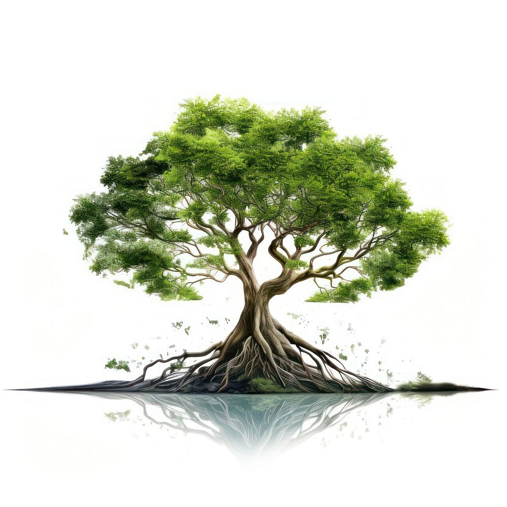 Floating green tree roots art | Free Photo Illustration - rawpixel