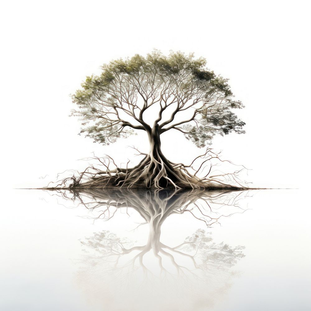 Floating tree roots art illustration | Free Photo Illustration - rawpixel