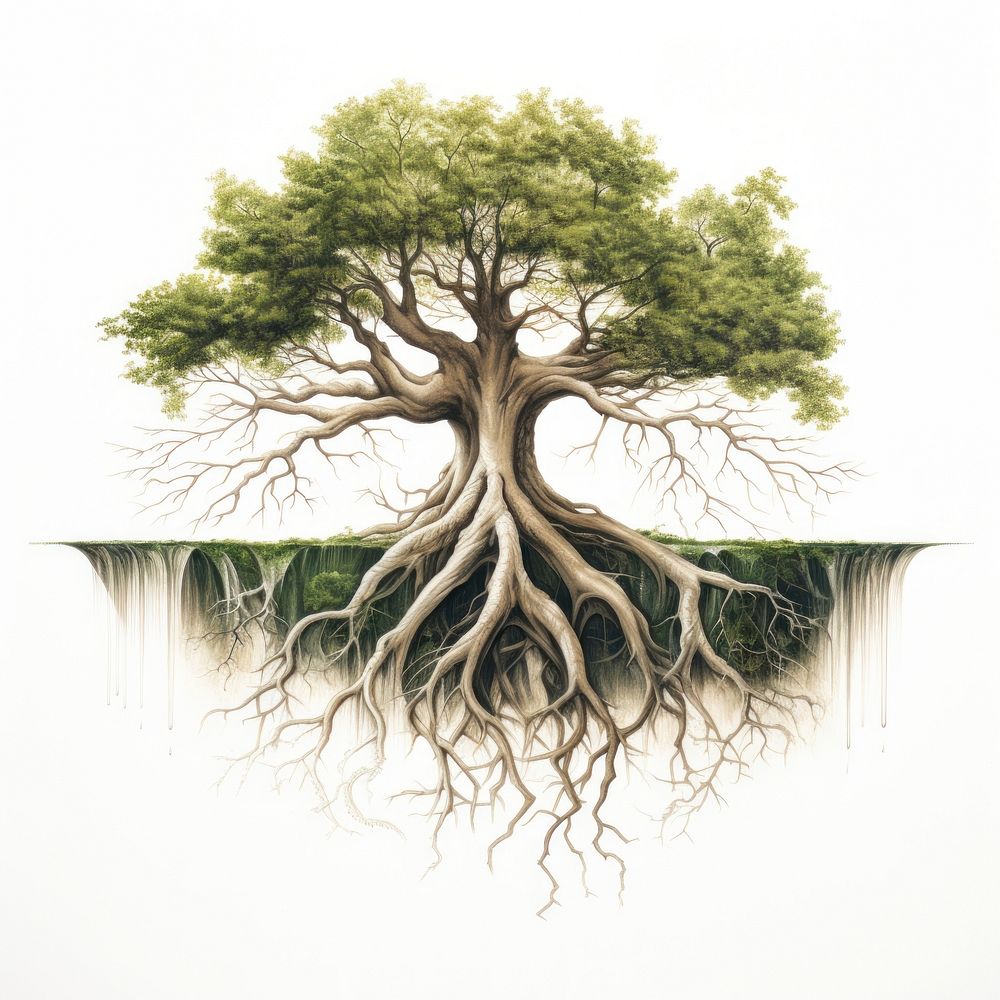 Floating tree roots art environmental | Free Photo Illustration - rawpixel